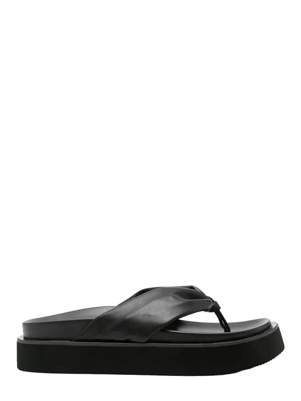 Yohji Yamamoto Knotted Leather Sandals - Black