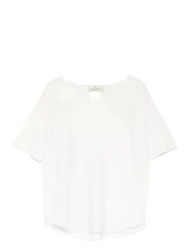 Bruno Manetti Boat-neck Cashmere T-shirt - White