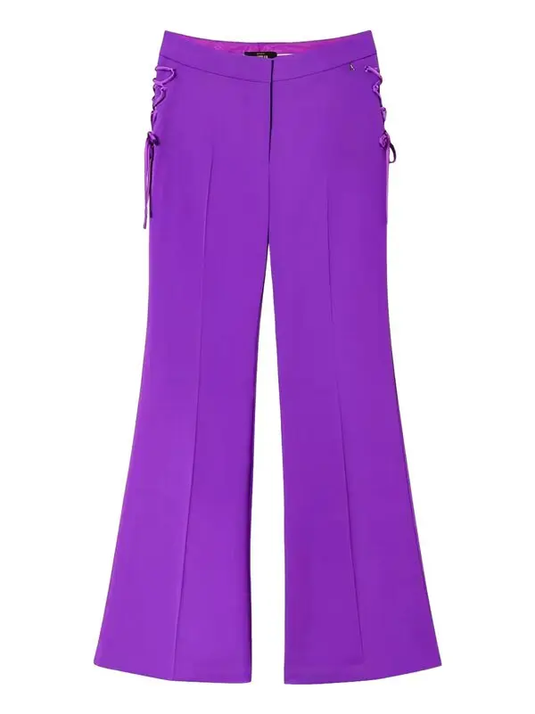 TWINSET Wide Leg Lace-up Trousers - Purple