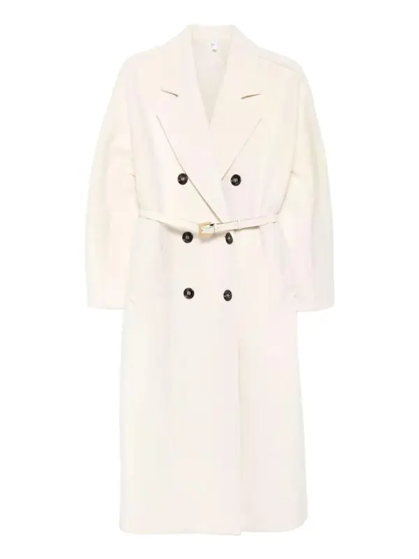 Imperial Belted Double-breasted Coat - Neutrals