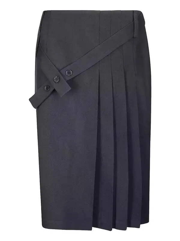 Sibel Saral Virgin-wool Midi Pleated Skirt - Black