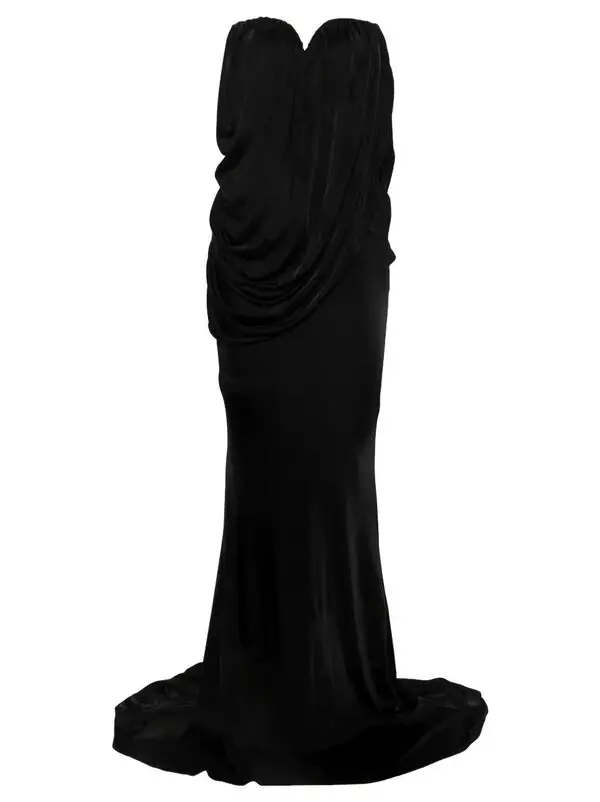 Giuseppe Di Morabito Draped Strapless Gown - Black