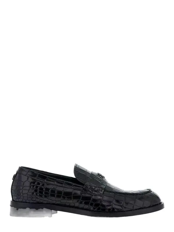 Roberto Cavalli Crocodile-embossed Loafers - Black