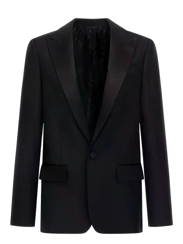 Roberto Cavalli Satin-lapel Single-button Blazer - Black