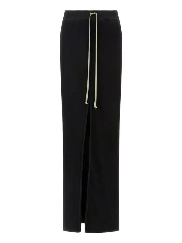 Rick Owens Maxi Front-slit Drawstring Skirt - Black
