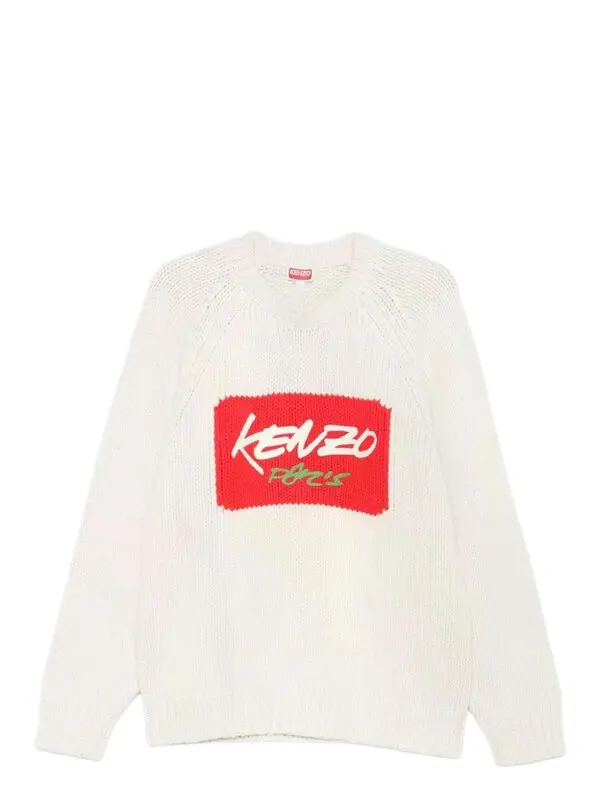 Kenzo Logo-print Crew-neck Sweater - Neutrals