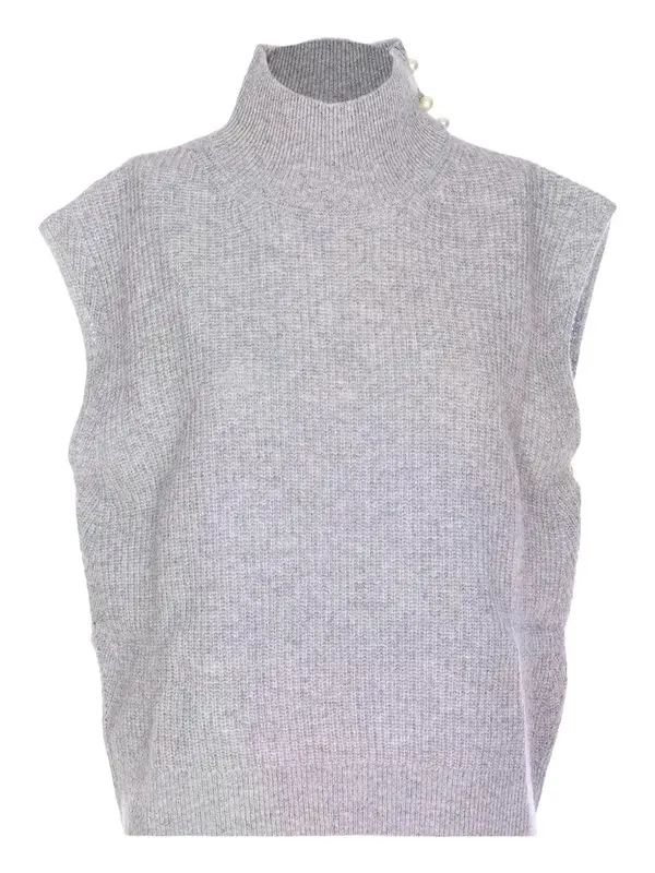 Liu Jo Pearl-embellished Vest - Grey