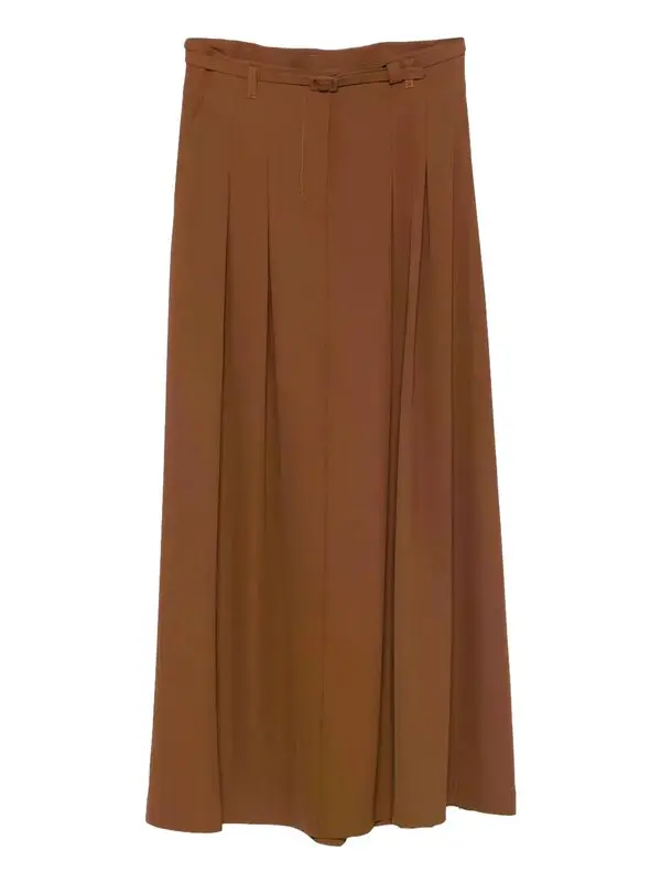 Imperial Pleated Belted Trousers - Brown