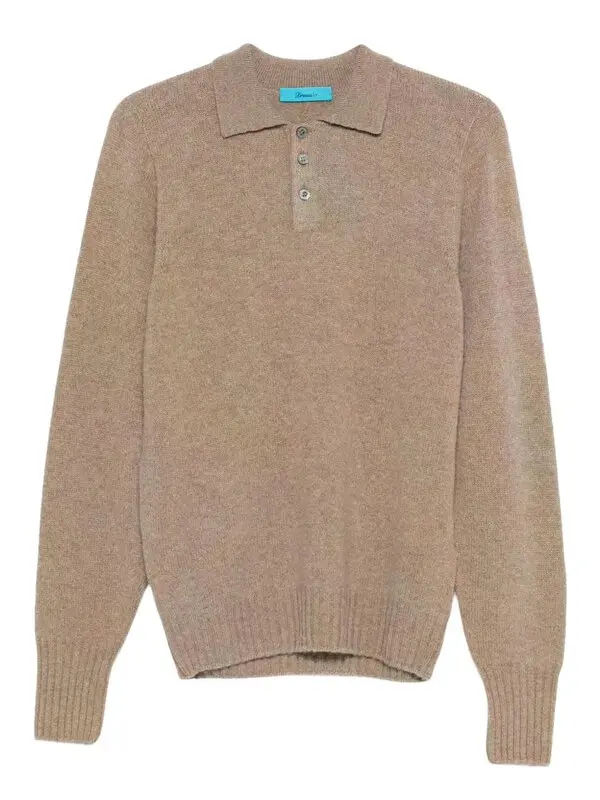 DRUMOHR Polo-neck Buttoned Sweater - Neutrals
