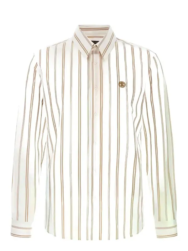 Roberto Cavalli Striped-pattern Buttoned Shirt - Neutrals