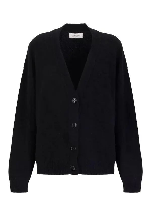 LANEUS V-neck Buttoned Cardigan - Black