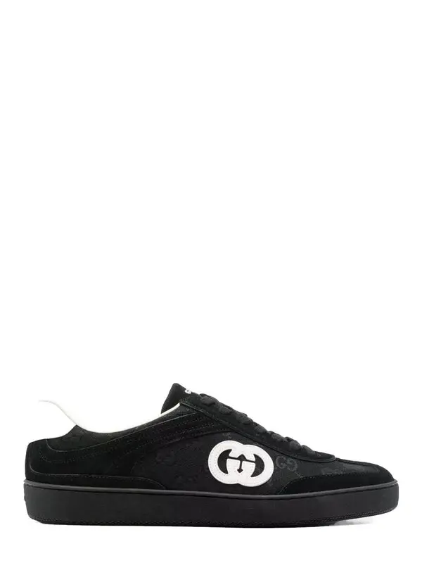 Gucci Monogram Lace-up Sneakers - Black
