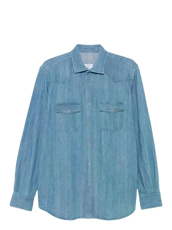 MAZZARELLI Double-pocket Denim Shirt - Blue