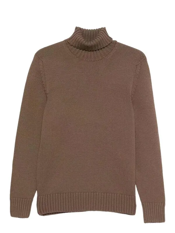 DRUMOHR Turtleneck Long Sleeve Sweater - Brown