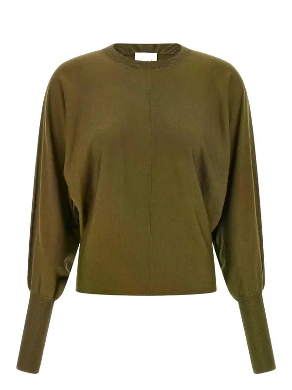NUDE Dolman-sleeve Crew-neck Sweater - Green