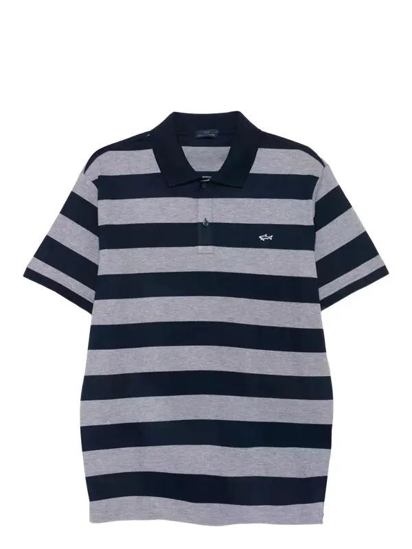 Paul & Shark Striped Polo Shirt - Blue