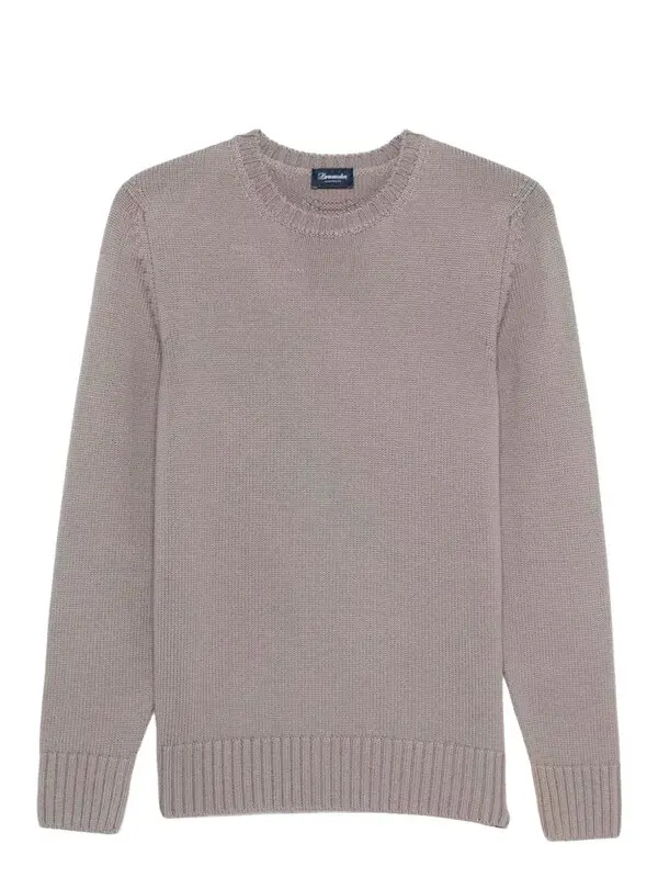 DRUMOHR Round-neck Merino Wool Sweater - Grey