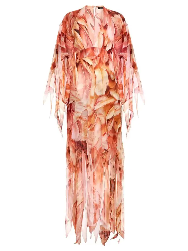 Roberto Cavalli Patterned Maxi Dress - Orange