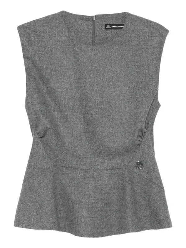 Karl Lagerfeld Sleeveless Peplum Top - Grey