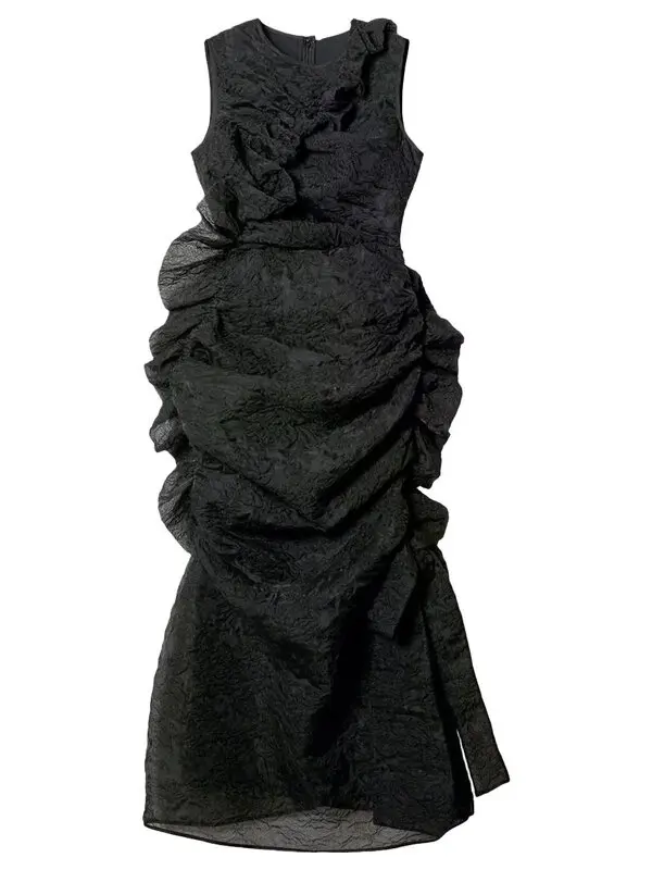 Cecilie Bahnsen Ruffled Sleeveless Dress - Black