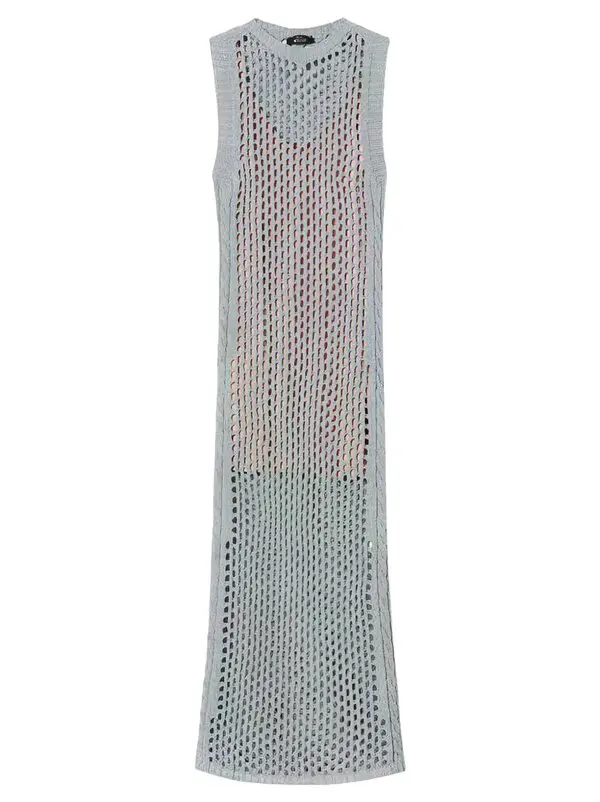 TWINSET Lurex-mesh Midi Dress - Grey