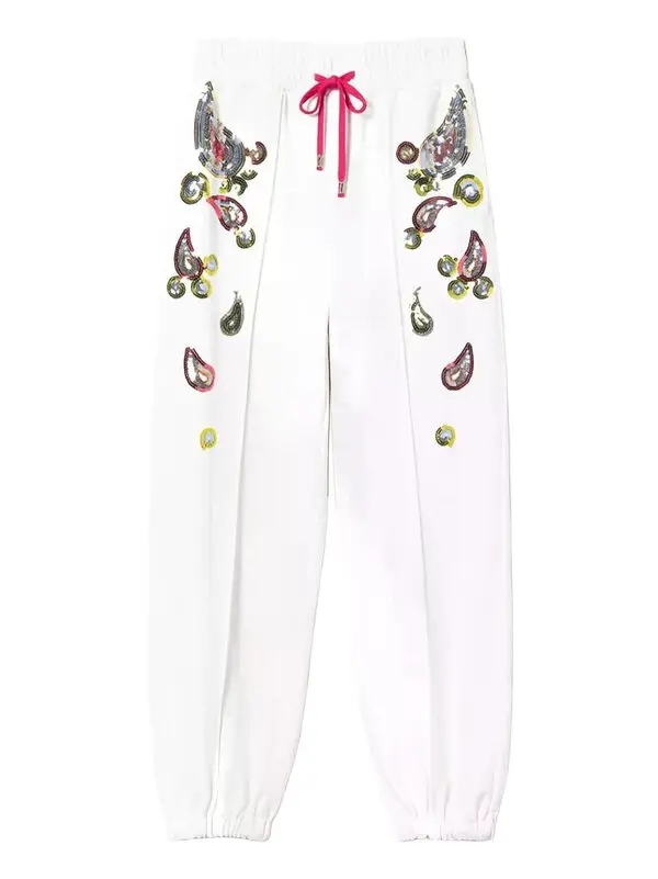 TWINSET Paisley-sequin Track Pants - White