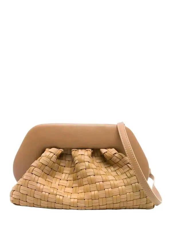 THEMOIRE Woven Gathered Clutch - Neutrals