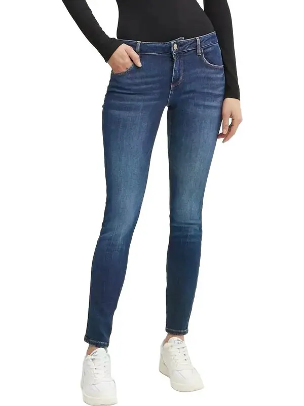 Guess Five-pocket Jeans With Logo - Blue
