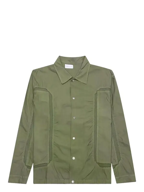 John Elliott Panelled Frayed-details Shirt - Green