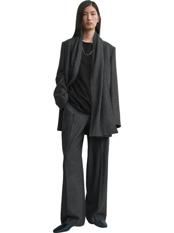 TOTEME Scarf Blazer - Charcoal Melange