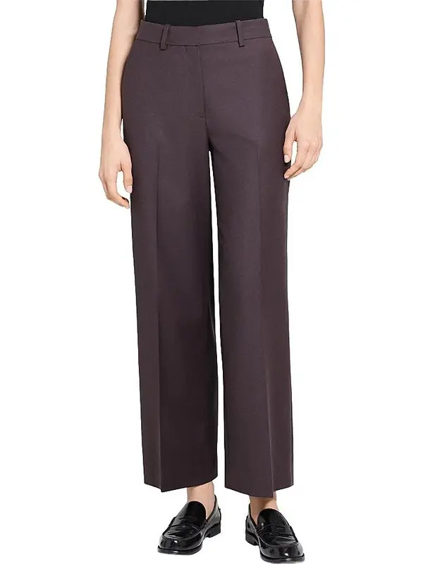 Theory Classic Wide Leg Trousers - Cacao