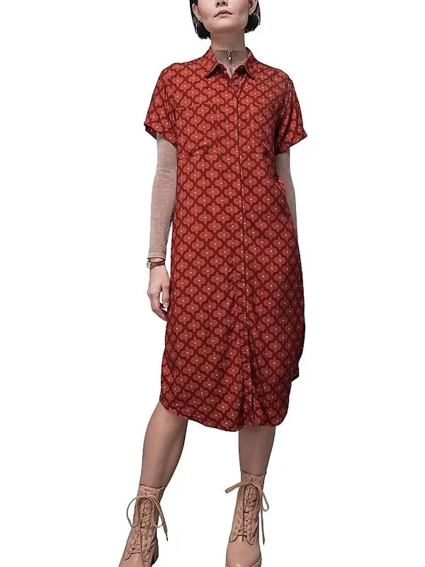 WILDFANG The Empower Shirt Dress - Modern Fleur Cinnamon