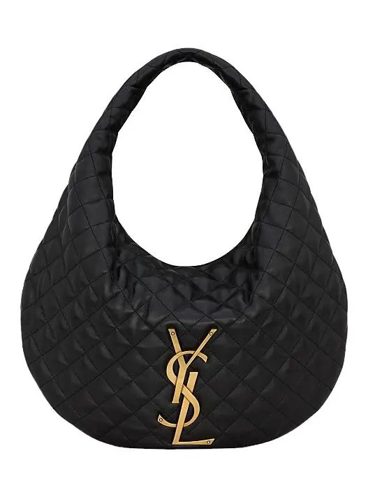Saint Laurent Icare Hobo In Quilted Nappa - Black