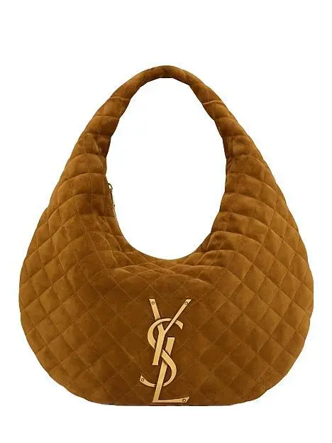 Saint Laurent Icare Hobo In Quilted Nappa - Caramel Cognac