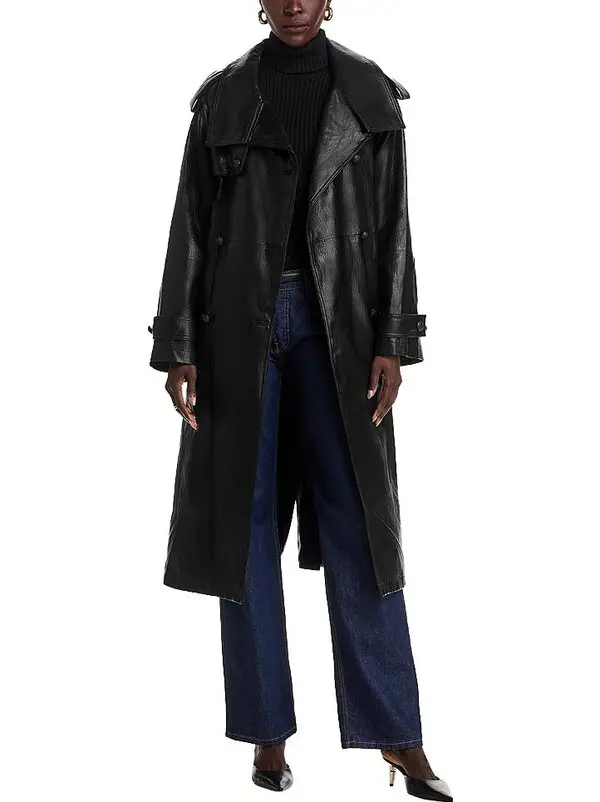 Kobi Halperin Tony Faux Leather Trench Coat - Black