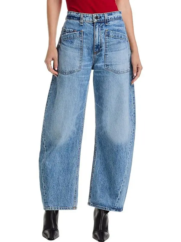 ASKK NY Twisted High Rise Barrel Leg Jeans - Blondie