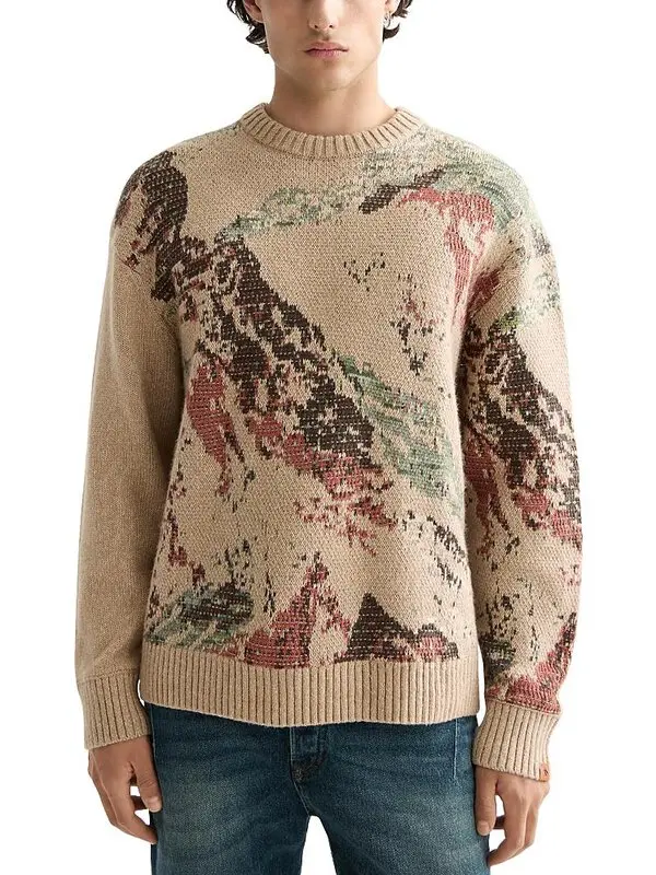 Scotch & Soda Mountain Artwork Pullover - Mountain Tannin Aop