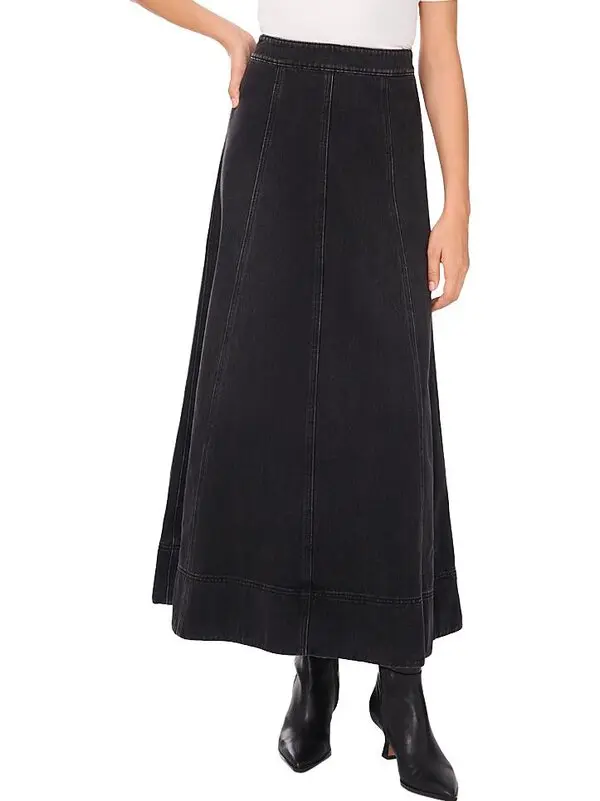 1.State Denim Maxi Skirt - Rich Black