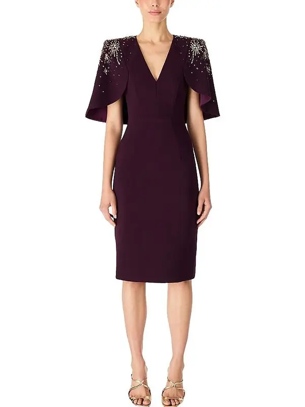 Jenny Packham Zeya Sequin Embellished Midi Dress - Purple Muscadine