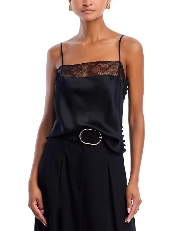 FRAME The Lace Inset Camisole - Black
