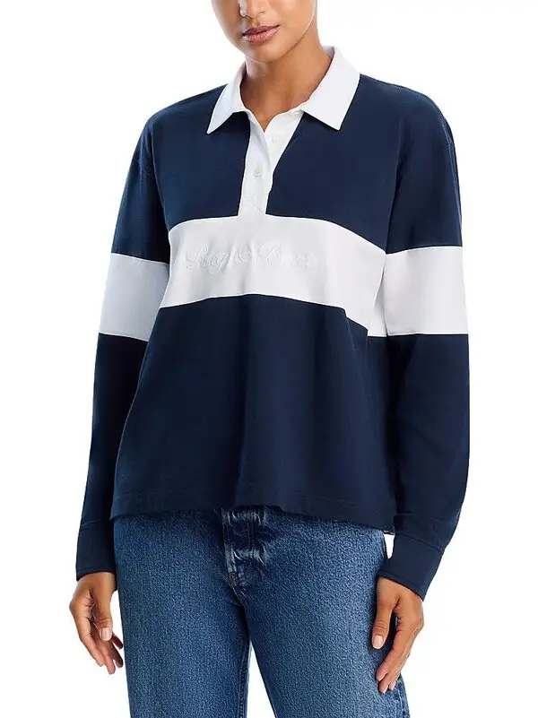 Rag & Bone Long Sleeve Rugby Polo Shirt - Salut Multi