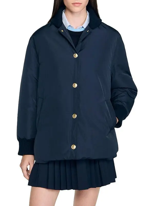 Sandro Puffer Jacket - Navy Blue