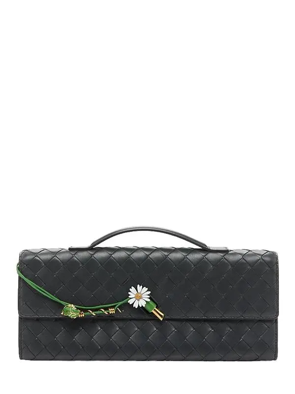 Bottega Veneta Andiamo Intrecciato Leather Clutch - Ardoise