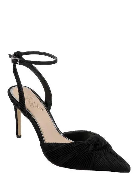 Badgley Mischka Enid Ankle Strap Pumps - Black Fabric