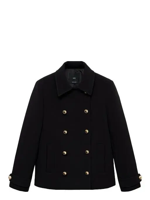 Mango Double-breasted Belted Cuff Jacket - Black