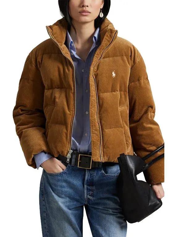 Polo Ralph Lauren Quilted Corduroy Down Jacket - Tan