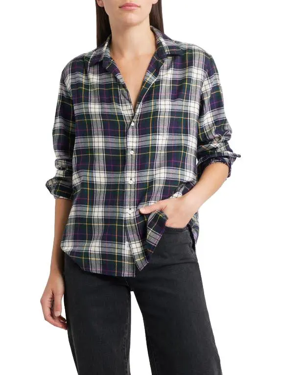 Frank & Eileen Plaid Relaxed Fit Cotton Button-up Shirt - White Nav Red Plaid