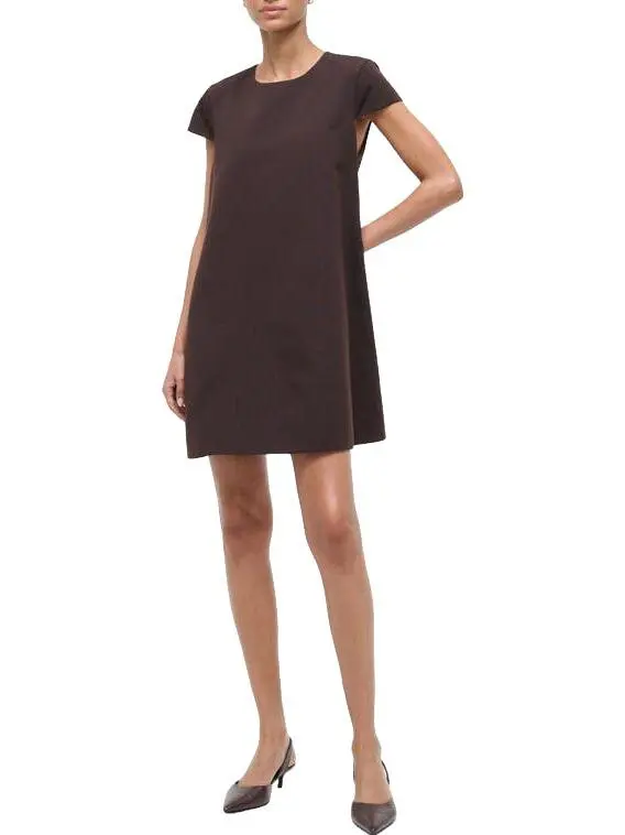 Staud Mia Cotton-blend Minidress - Earth