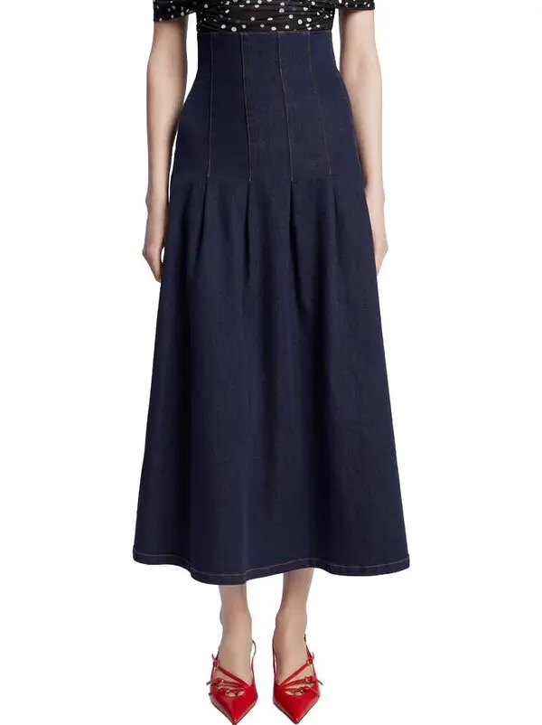 Bardot Zeta Denim Midi Skirt - Dark Denim