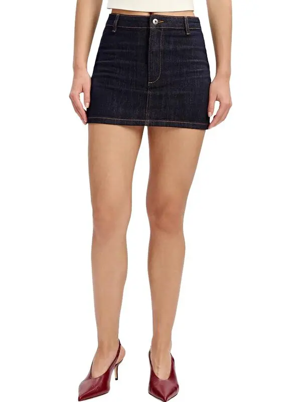 Bardot Maika Denim Mini Skirt - Dark Denim